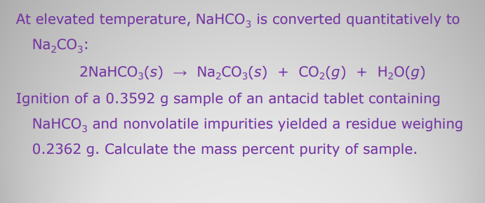 Solved At elevated temperature, NaHCO3 is converted | Chegg.com