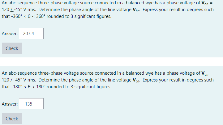 Solved An abc-sequence three-phase voltage source connected | Chegg.com