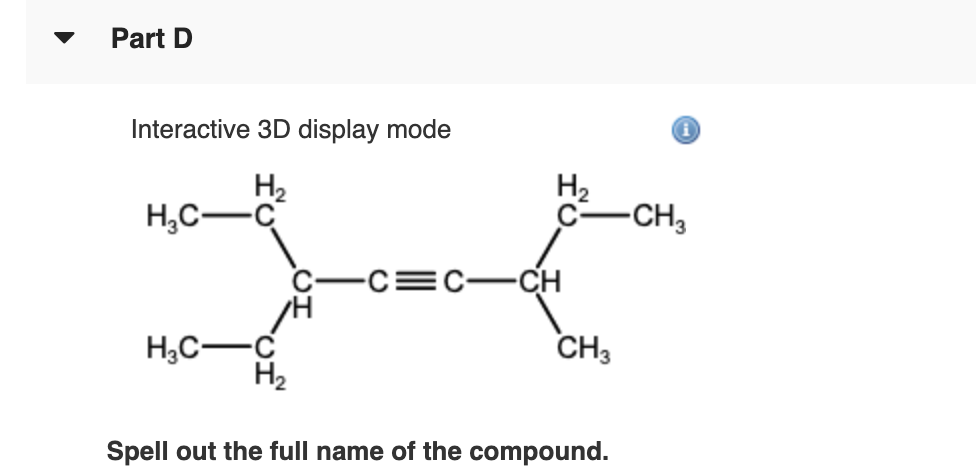 Solved Part A Interactive 3D display mode ÇH3 H2 CH3 Н.С На | Chegg.com