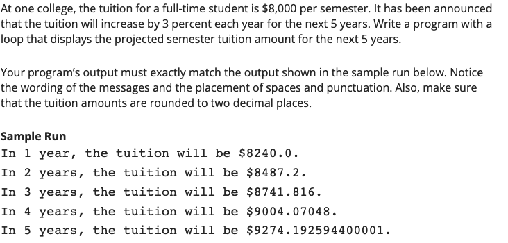 Solved At one college, the tuition for a full-time student | Chegg.com