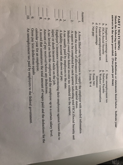 Solved PART II TRUE OR FALSE Iudicate i if the following | Chegg.com