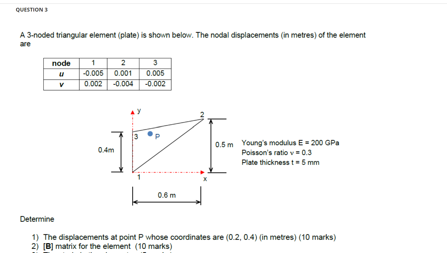 Solved A 3-noded triangular element (plate) is shown below. | Chegg.com