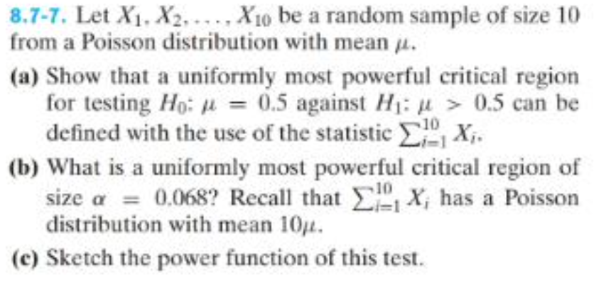 Solved 8.7-7. Let X1, X2, ..., X10 be a random sample of | Chegg.com