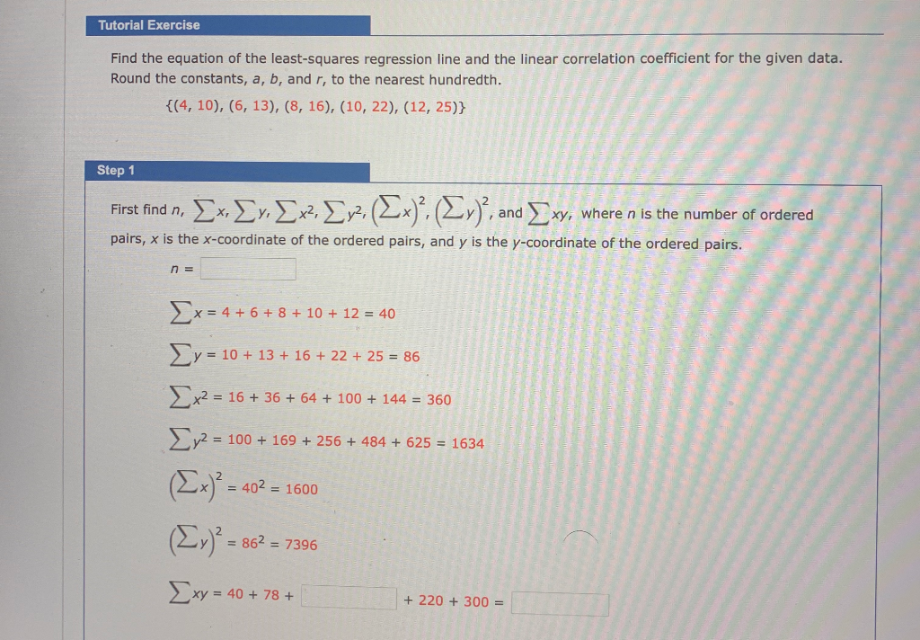 Solved Tutorial Exercise Find the equation of the | Chegg.com