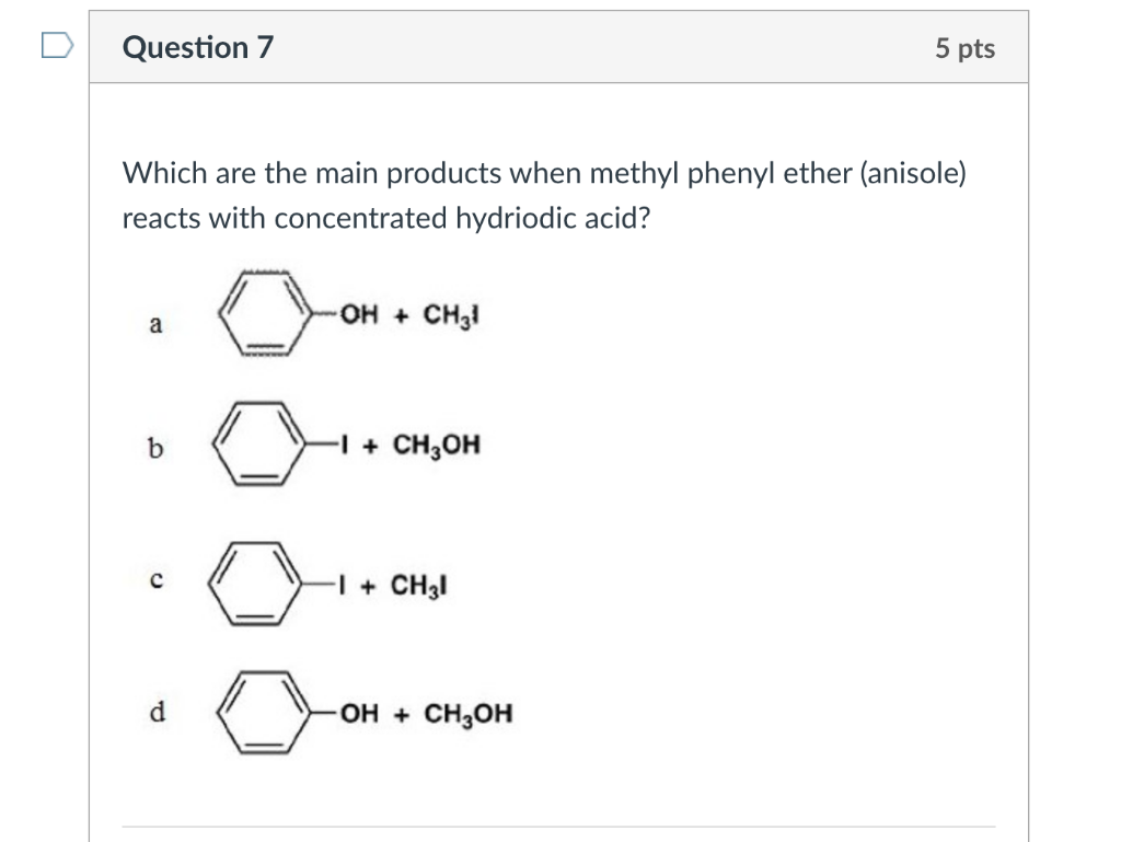 Solved Question 7 5 pts Which are the main products when | Chegg.com
