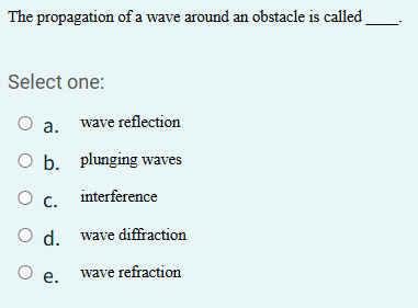 Solved The propagation of a wave around an obstacle is | Chegg.com