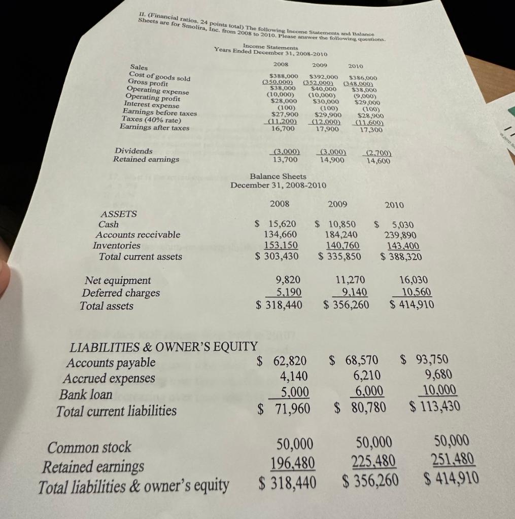 Solved 18. What is the return-on-equity (ROE) for 2010 ? A. | Chegg.com