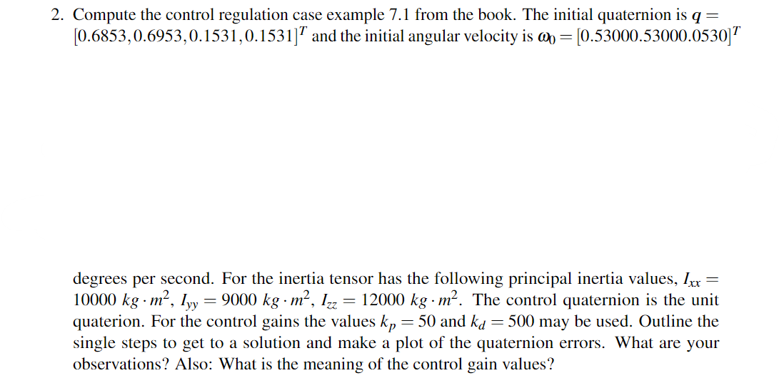 Solved Compute the control regulation case example 7.1 from | Chegg.com