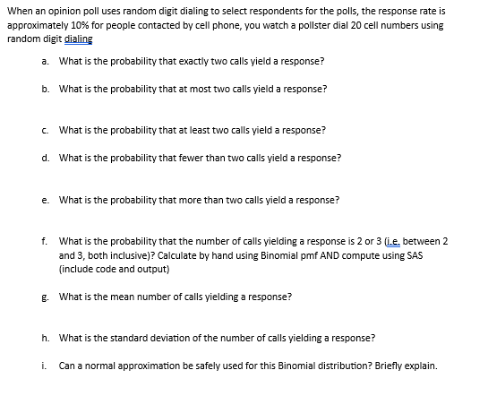 Solved ien an opinion poll uses random digit dialing to | Chegg.com