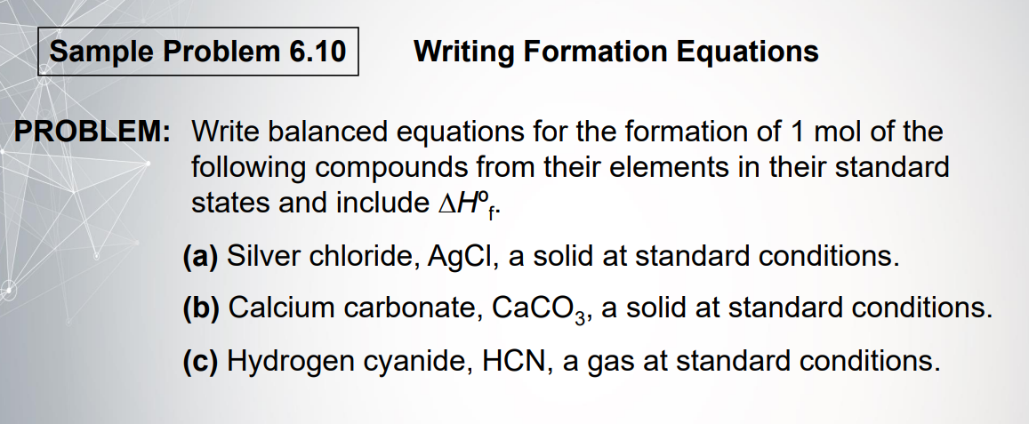 Solved PROBLEM: Write balanced equations for the formation | Chegg.com