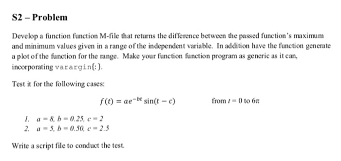 Solved S2 -Problem Develop a function function M-file that | Chegg.com