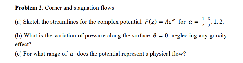 Solved Problem 2. Corner and stagnation flows (a) Sketch the | Chegg.com