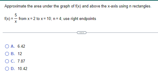 Solved Approximate the area under the graph of f(x) and | Chegg.com