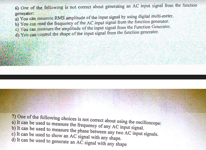 Solved 6) One of the following is not correct about | Chegg.com