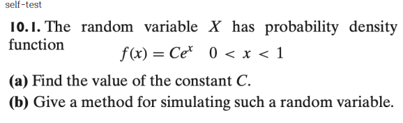 Solved 10.1. The random variable X has probability density | Chegg.com