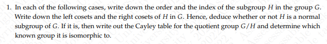 Solved 1. In each of the following cases, write down the | Chegg.com