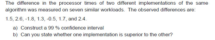 Solved The difference in the processor times of two | Chegg.com