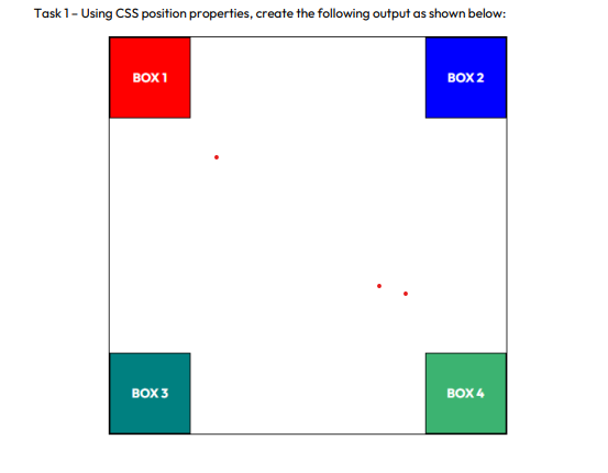 Solved Task 1 - Using CSS position properties, create the | Chegg.com
