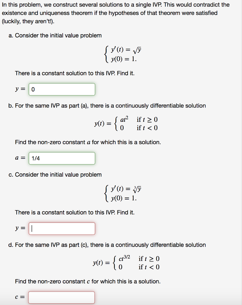 Solved In this problem, we construct several solutions to a | Chegg.com