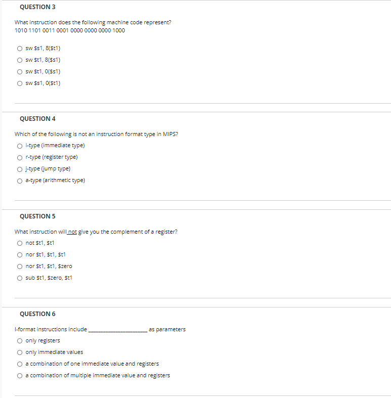 Solved QUESTION 3 What instruction does the following | Chegg.com