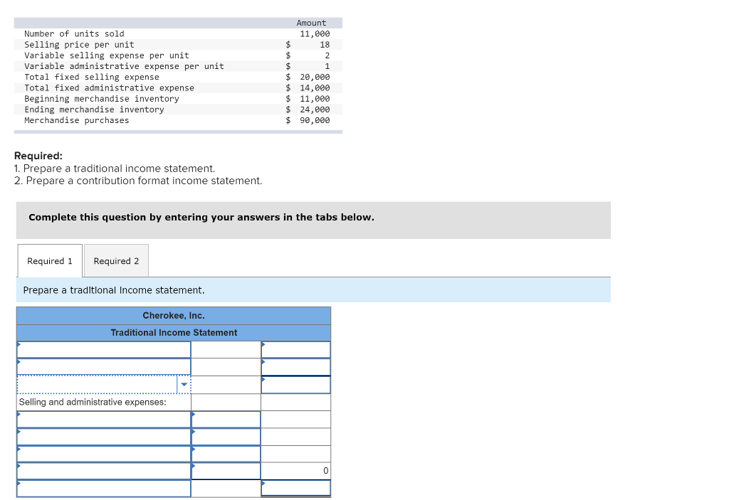 Solved Number of units sold Selling price per unit Variable | Chegg.com