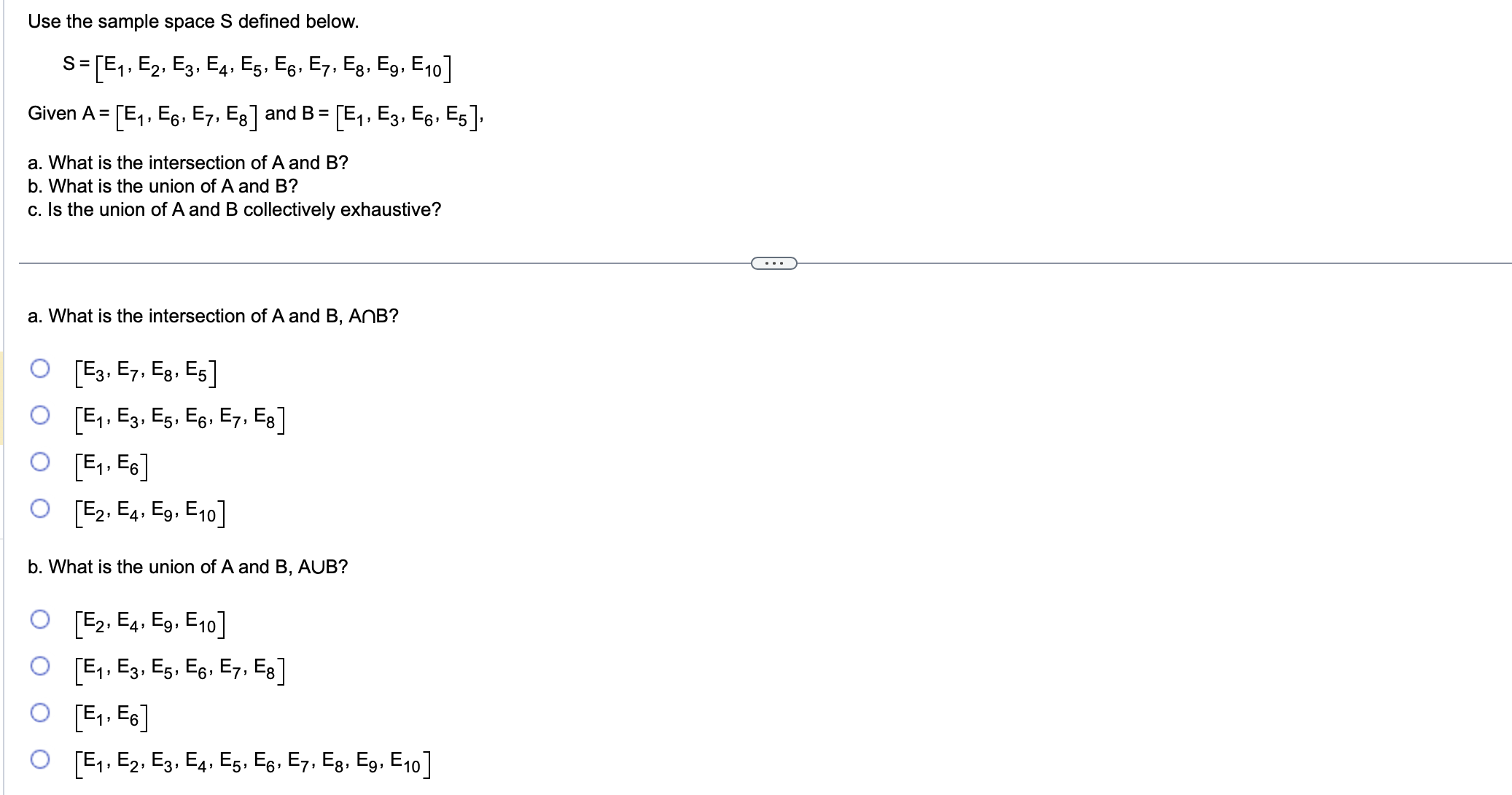 Solved Use the sample space S ﻿defined | Chegg.com