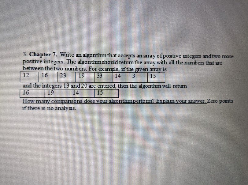 Solved 3. Chapter 7. Write an algorithm that accepts an | Chegg.com