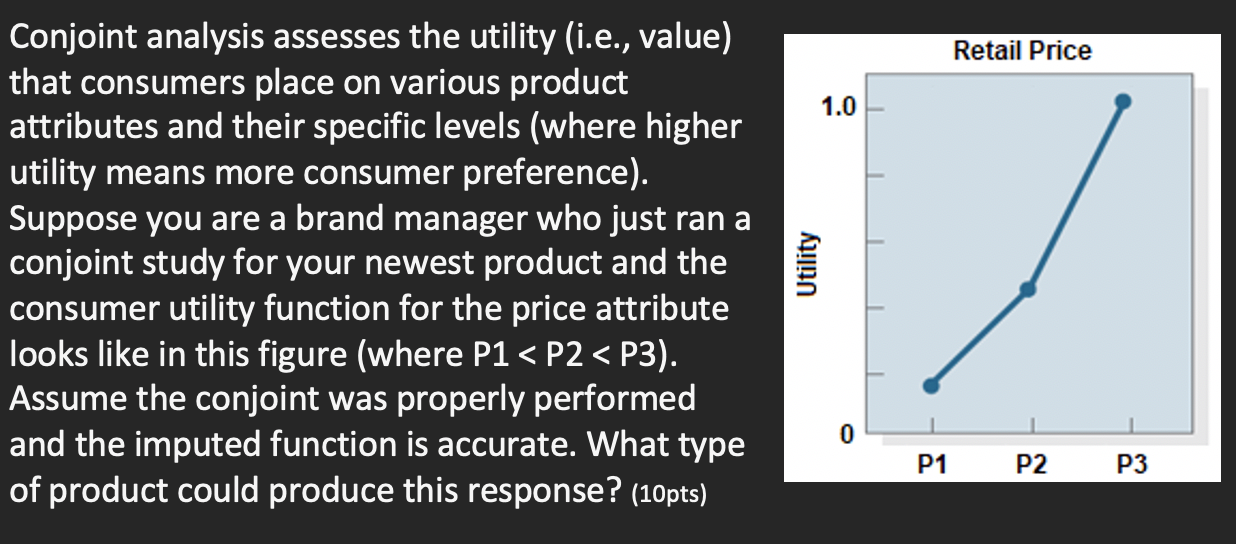 Conjoint analysis assesses the utility (i.e., value) | Chegg.com