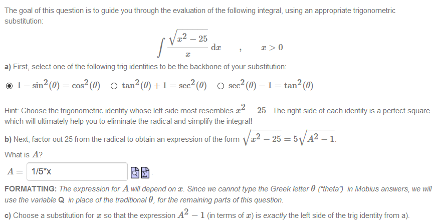 Solved o O r = 5 tan(Q) (where – FORMATTING: Your answer | Chegg.com