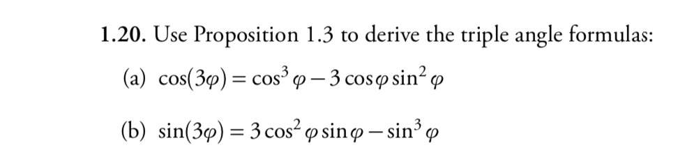 Solved 1.20. ﻿Use Proposition 1.3 ﻿to derive the triple | Chegg.com