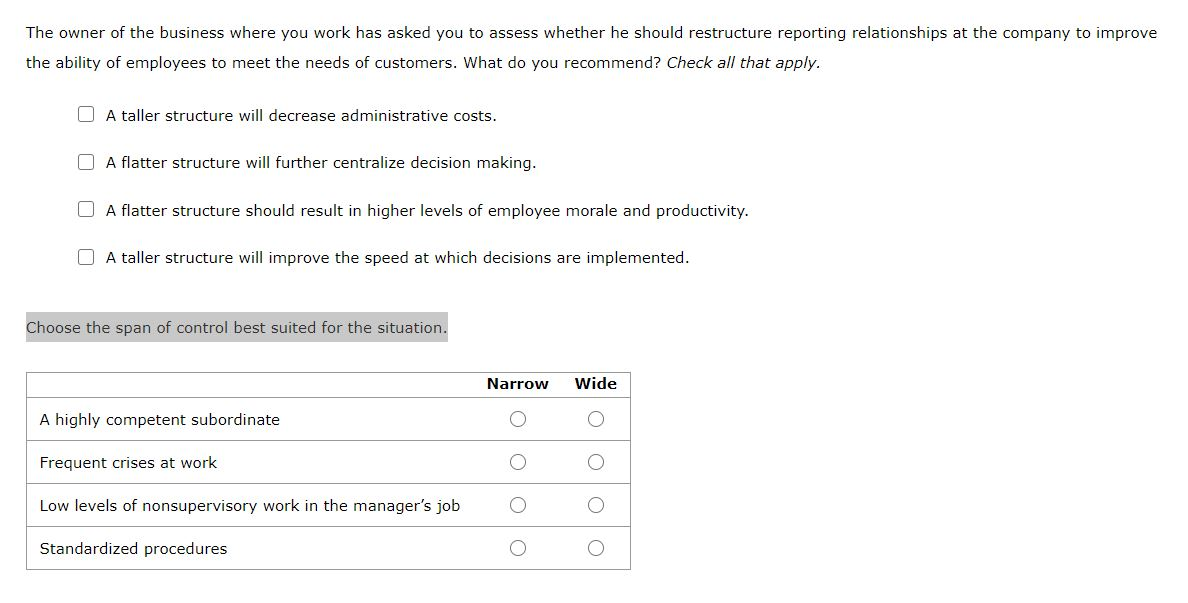 Solved The owner of the business where you work has asked | Chegg.com