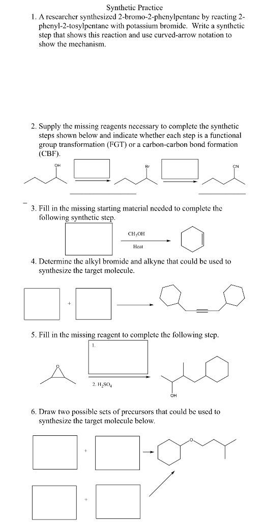 Solved Synthetic Practice 1. A researcher synthesized | Chegg.com