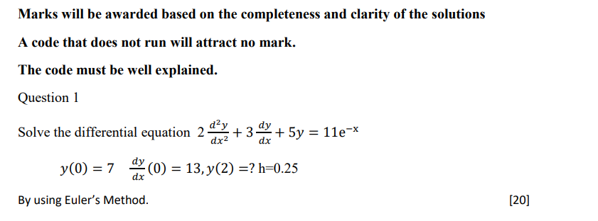 Solved NB!! Please use matlab to solve the equation!! Marks | Chegg.com
