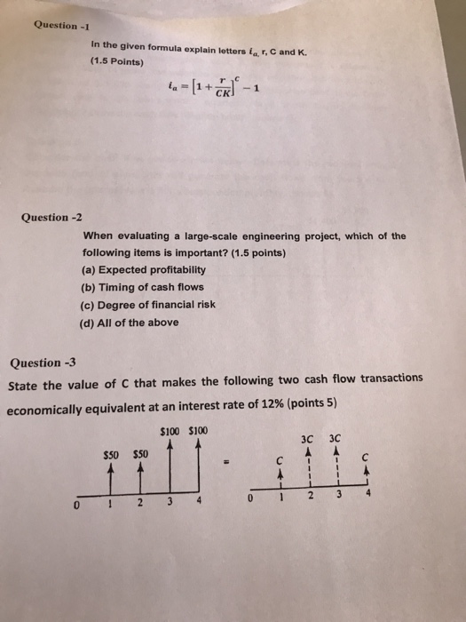 Solved Question -1 In the given formula explain letters ia, | Chegg.com