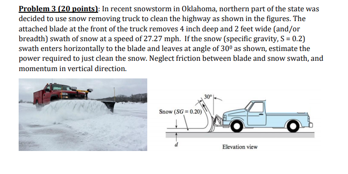Solved Problem 3 (20 points): In recent snowstorm in | Chegg.com