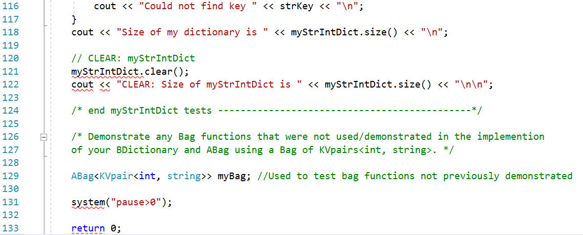 Solved Use the bag ADT provided to create an array-based | Chegg.com
