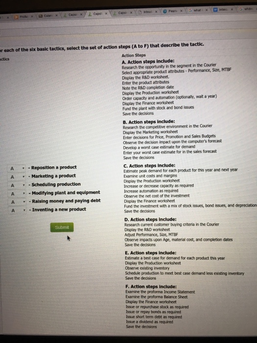 Solved r each of the six basic tactics, select the set of | Chegg.com