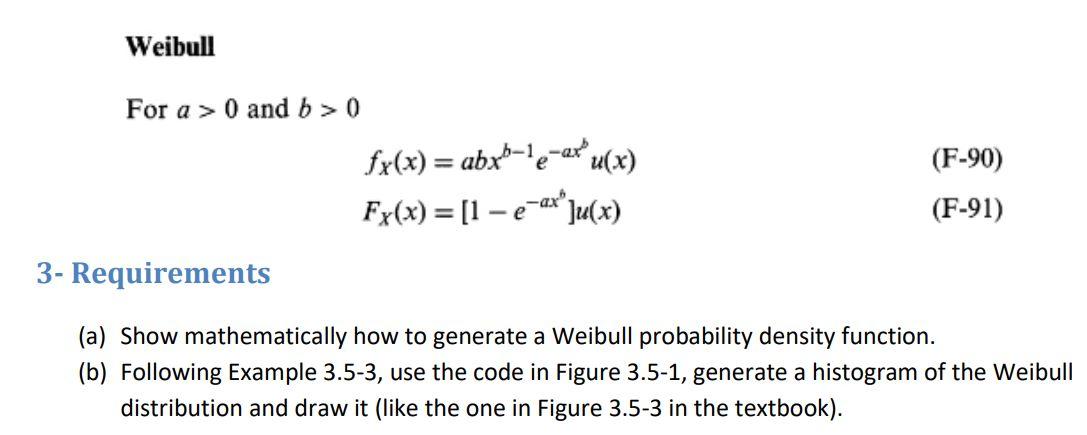 Weibull For a>0 and b>0 | Chegg.com