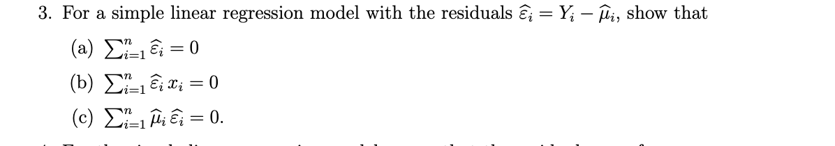Solved 3. For a simple linear regression model with the | Chegg.com