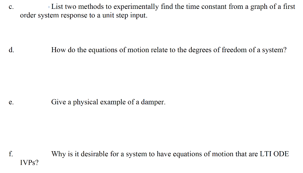 Solved c. List two methods to experimentally find the time | Chegg.com