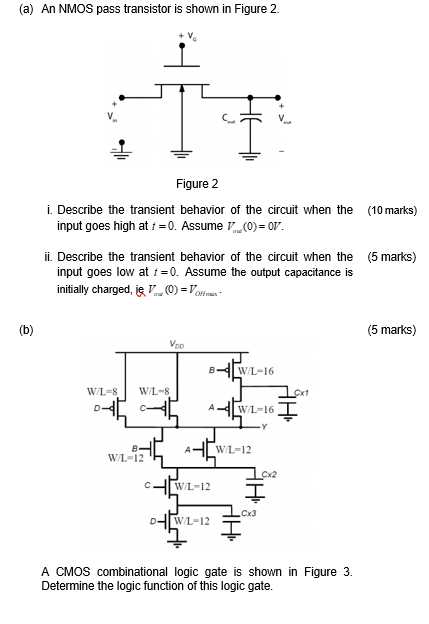 Solved (a) An NMOS pass transistor is shown in Figure 2. T | Chegg.com