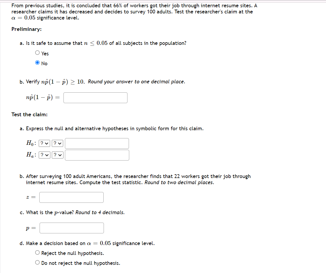 Solved From previous studies, it is concluded that 66% of | Chegg.com