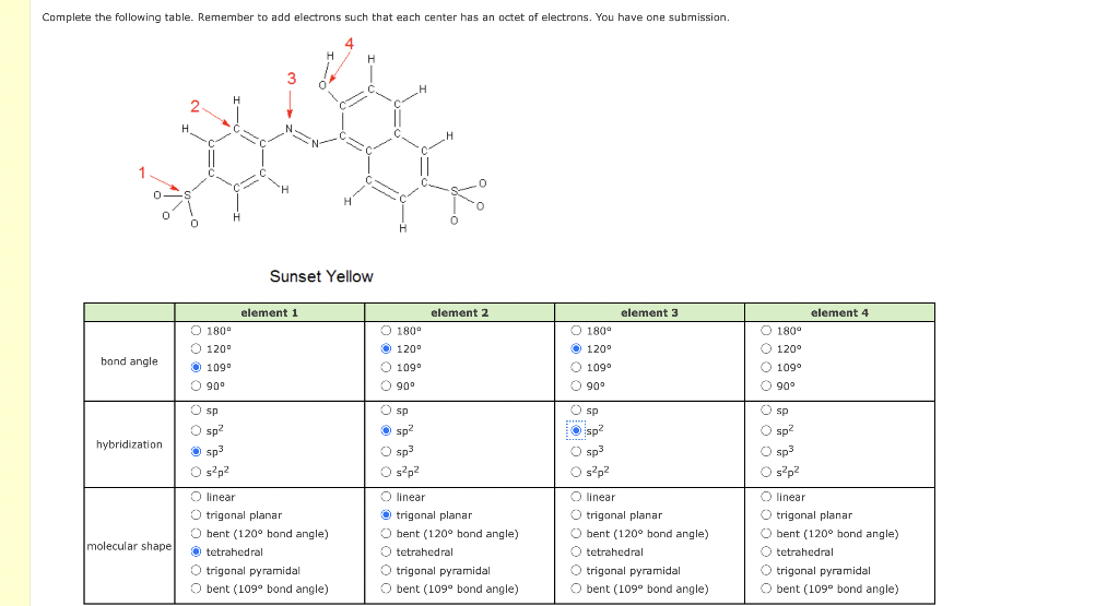 Solved Sunset Yellow | Chegg.com