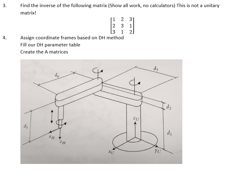 Solved Find the inverse of the following matrix (Show all | Chegg.com