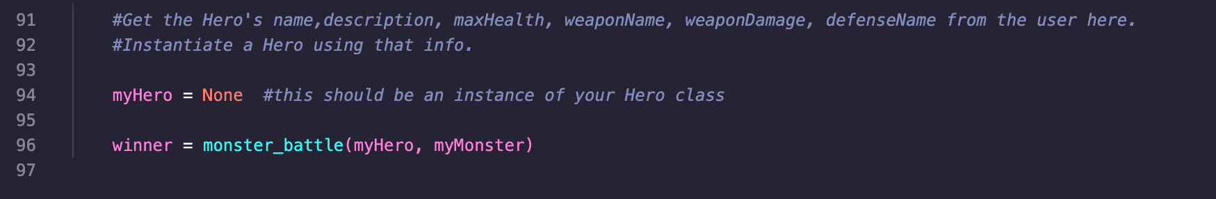 Solved Monster Battle In this lab we will create a battle | Chegg.com