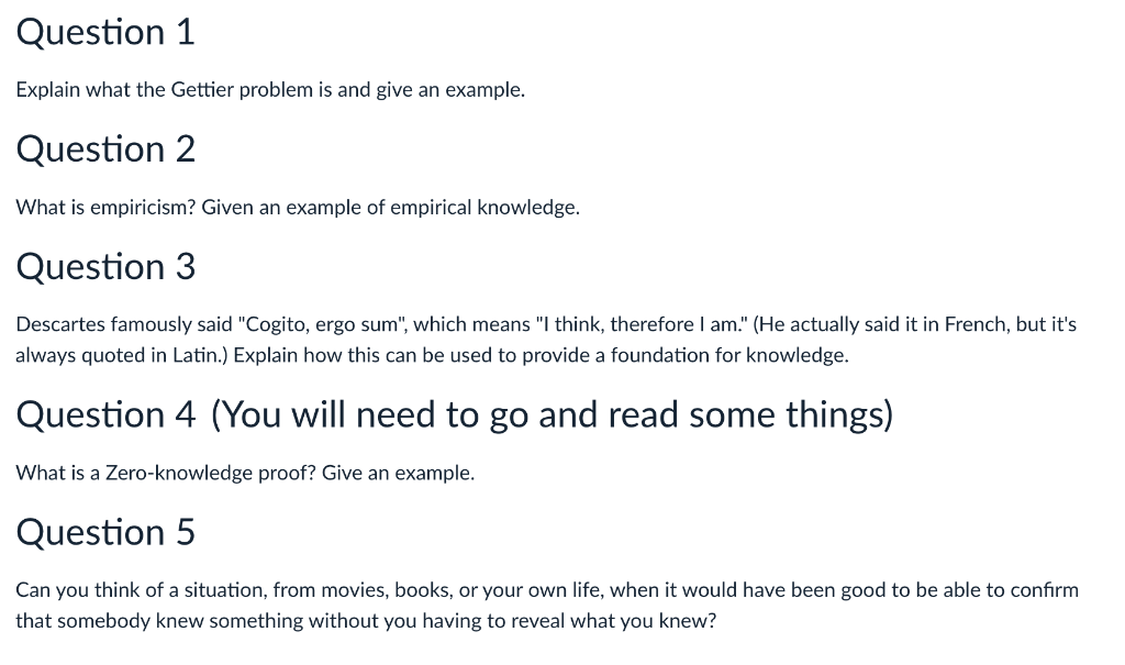 Solved Explain what the Gettier problem is and give an | Chegg.com
