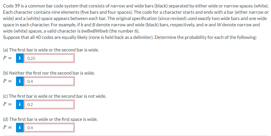 Solved Code 39 is a common bar code system that consists of | Chegg.com