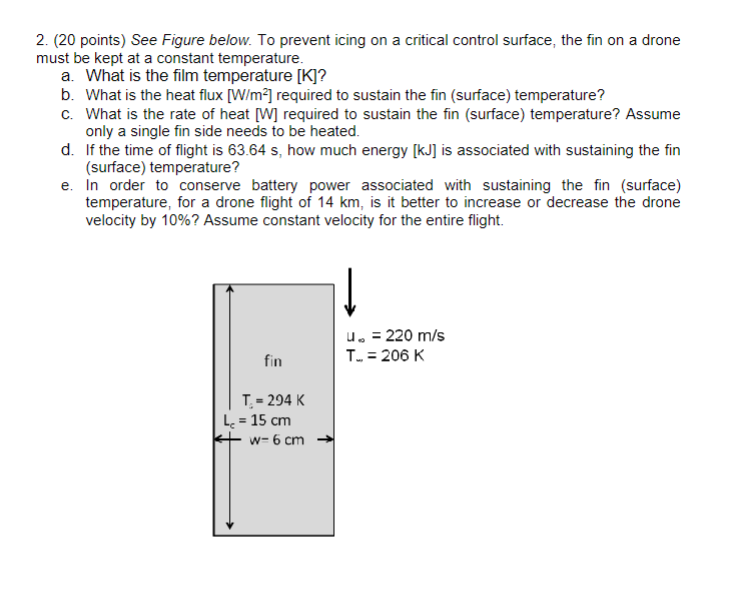 Solved 2. (20 ﻿points) ﻿See Figure below. To prevent icing | Chegg.com