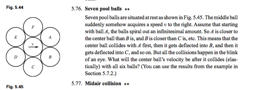 Solved Fig. 5.44 5.76. Seven pool balls Seven pool balls are | Chegg.com