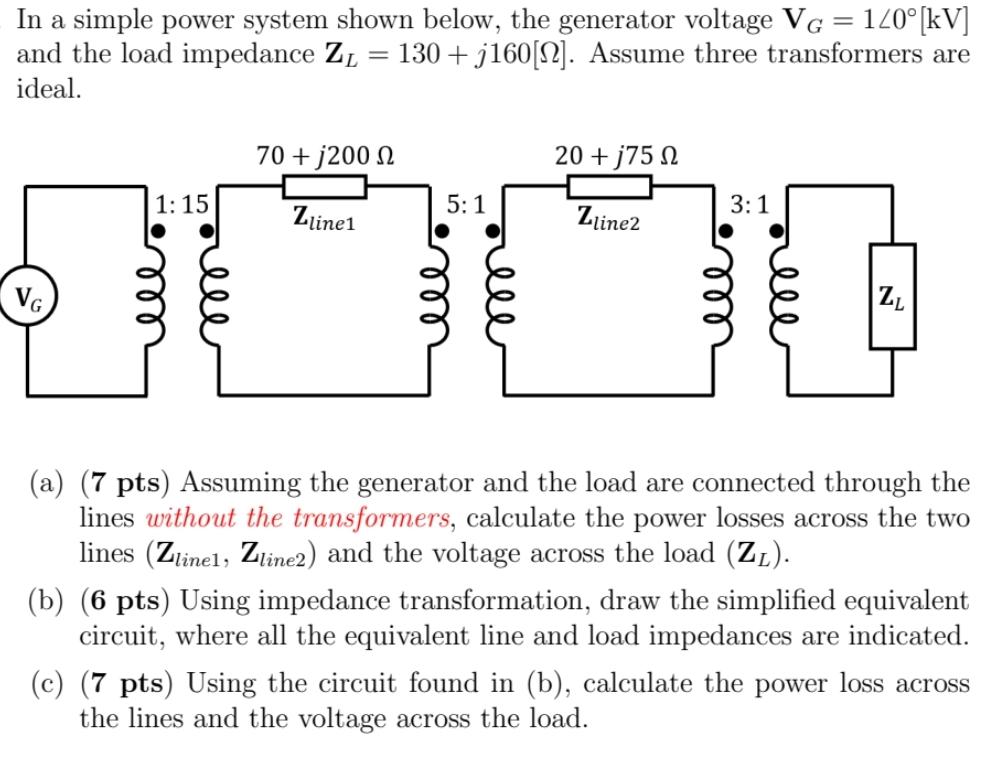 Solved In a simple power system shown below, the generator | Chegg.com